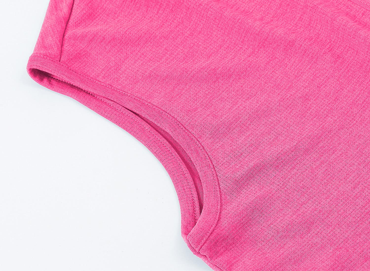 BGOWATU Women's Golf Polo Shirts Sleeveless Zip Up Collarless UPF 50+ Tennis T-Shirt Lightweight Quick Dry Rose XL