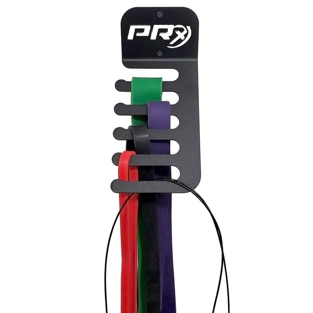 PRx Performance Double Barbell and Mobility Band Storage Bundle, Wall Mounted Gym Equipment