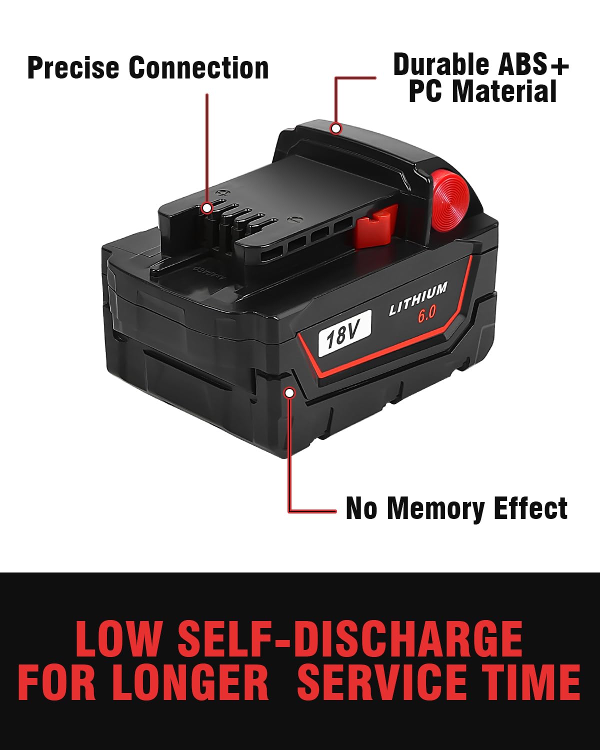 Bslite 4Packs Replacement for Milwaukee M18 Battery 6.0Ah 48-11-1862 Compaitble with Milwaukee 18V Battery Tools and Charger(Black)
