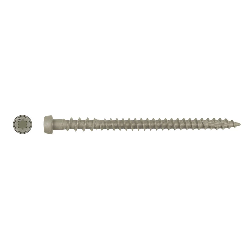 Simpson Strong-Tie DCU234GRR350 Deck-Drive DCU Composite Screw — 10 x 2-3/4 in. T20, Quik Guard, Gray (350-Qty)