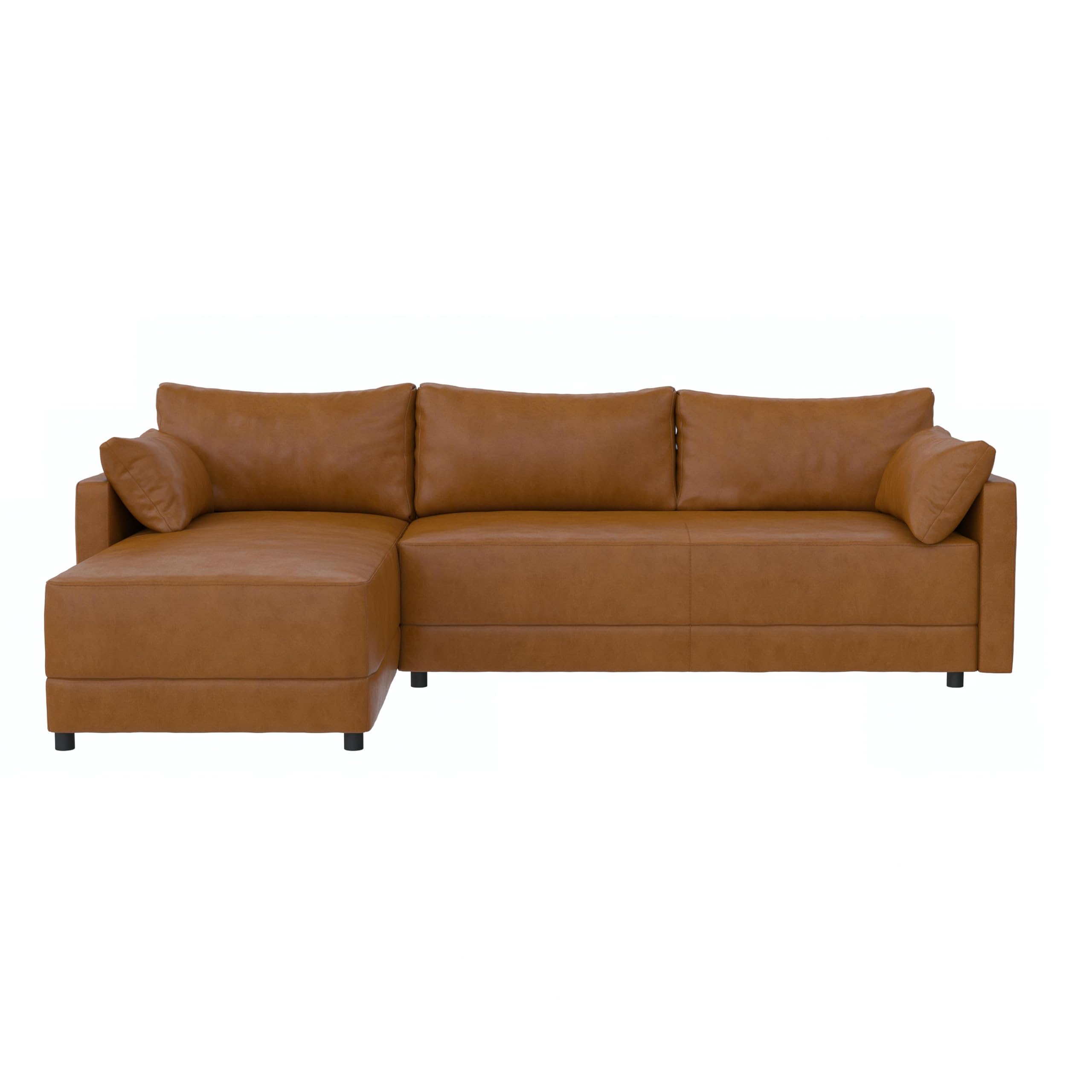 Dorel Living Kindra Deep Seat Sectional Sofa with Reversible Chaise, Camel