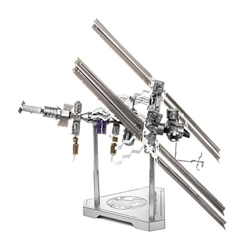 Metal Earth Fascinations Premium Series International Space Station 3D Metal Model Kit Bundle with Tweezers