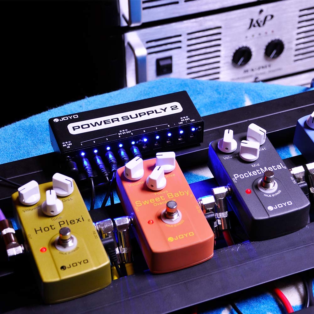 JOYO JF-311 Blue Rain Overdrive Mini Pedal Bundle with JP-02 DC 9V 18V Pedal Power Supply