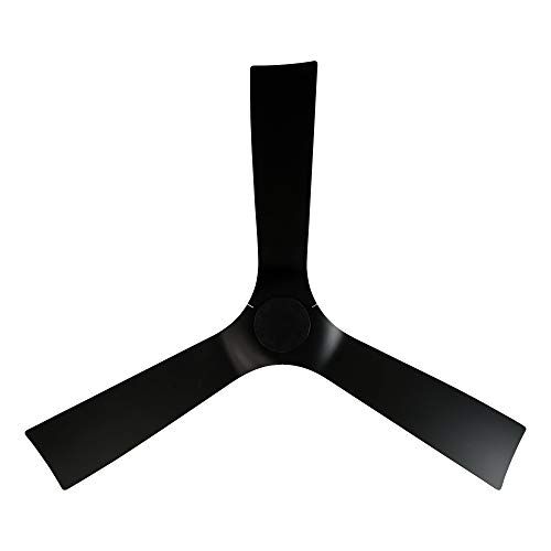 Aviator Indoor and Outdoor 3-Blade Smart Flush Mount Ceiling Fan 54in Matte Black with Wall Control (Light Kit Sold Separately)