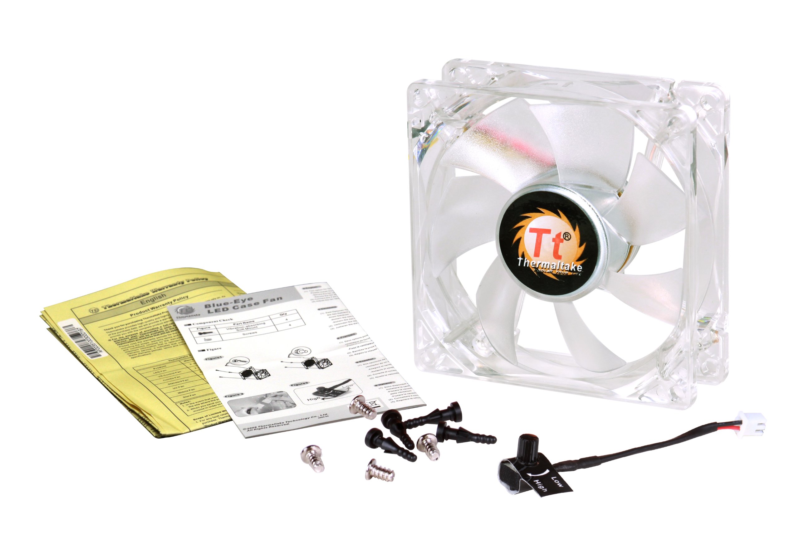 Thermaltake Blue-Eye Silent Smart 80mm Blue Led Case Fan with Adjustable Fan Speed Control AF0025