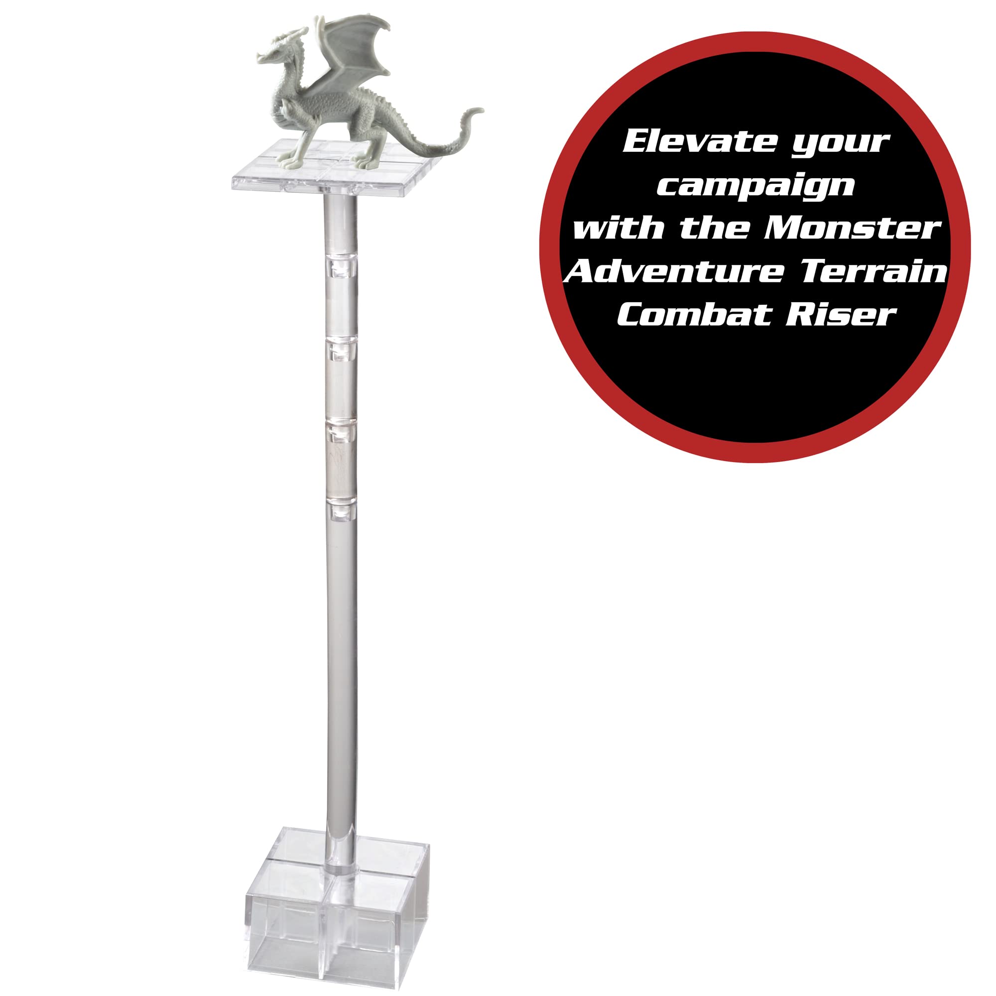 Monster Adventure Terrain Combat Risers for Flying Miniatures(2 Pk) Adjustable Height Multi-Tiered Raised Platforms-Compatible w/DND, Dungeons Dragons, Warhammer, Pathfinder & All Tabletop RPG Gaming