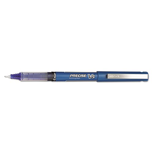 PILOT 35335 Precise V5 Roller Ball Stick Pen, Precision Point, Blue Ink, 5Mm, Dozen