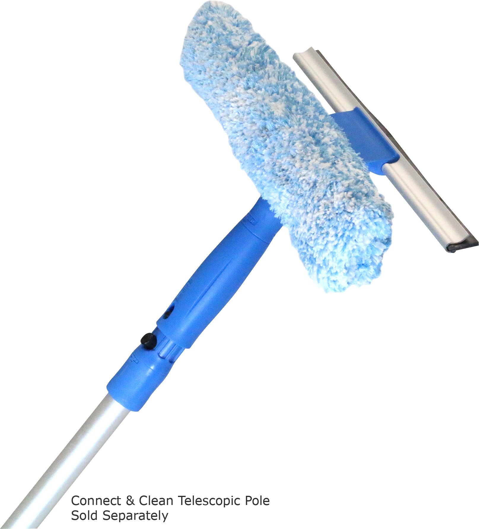 Unger Professional 2-in-1 Squeegee & Scrubber - 10” Window Cleaning Tool – Cleaning Supplies, Squeegee for Window Cleaning, Commercial & Residential Use, Microfiber Sleeve