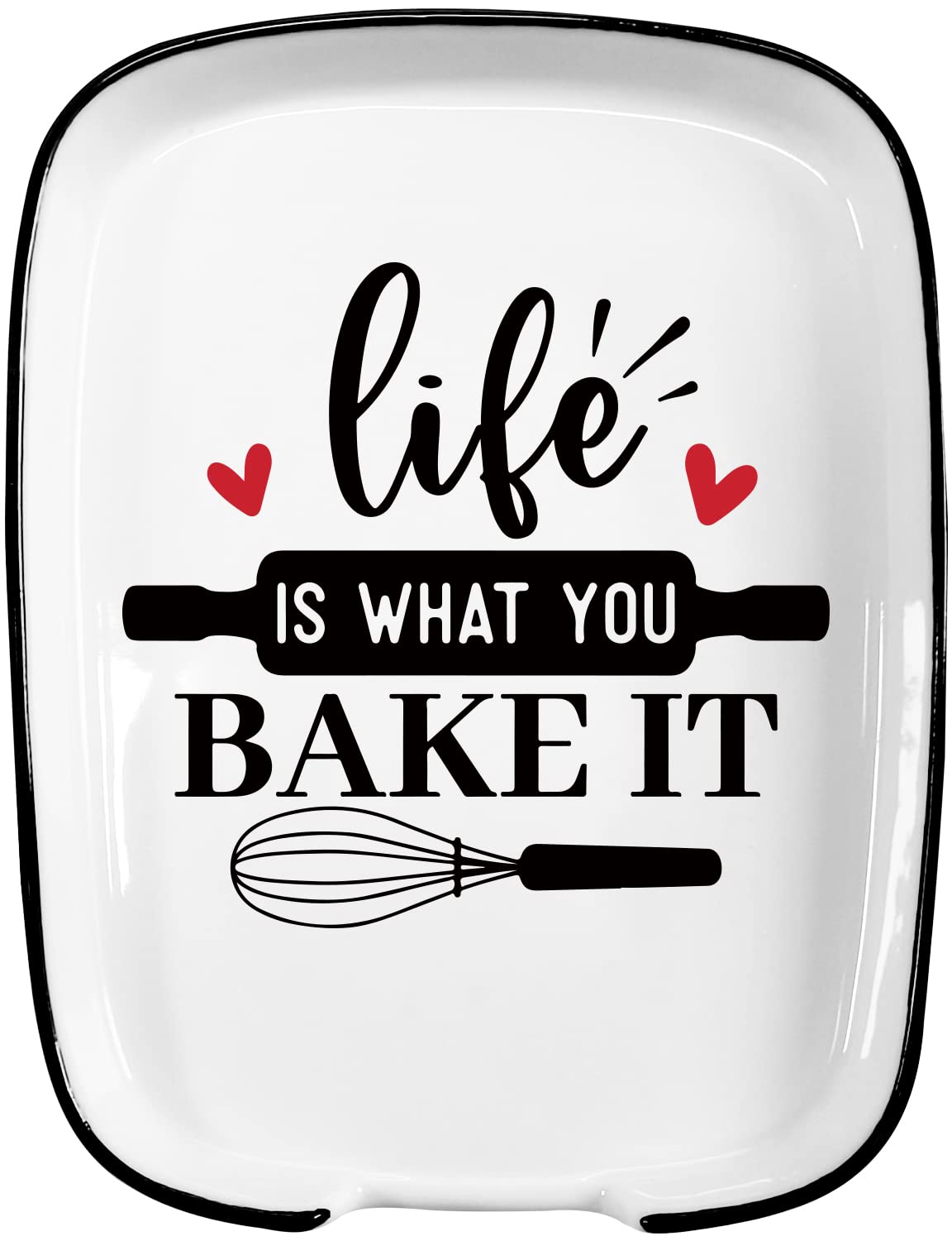 Ceramic Egg Beaters Rest Life Is What You Bake It. Durable Rest for Cooking Spoons, Heat-Resistant Spoon Rest for Baking Enthusiasts