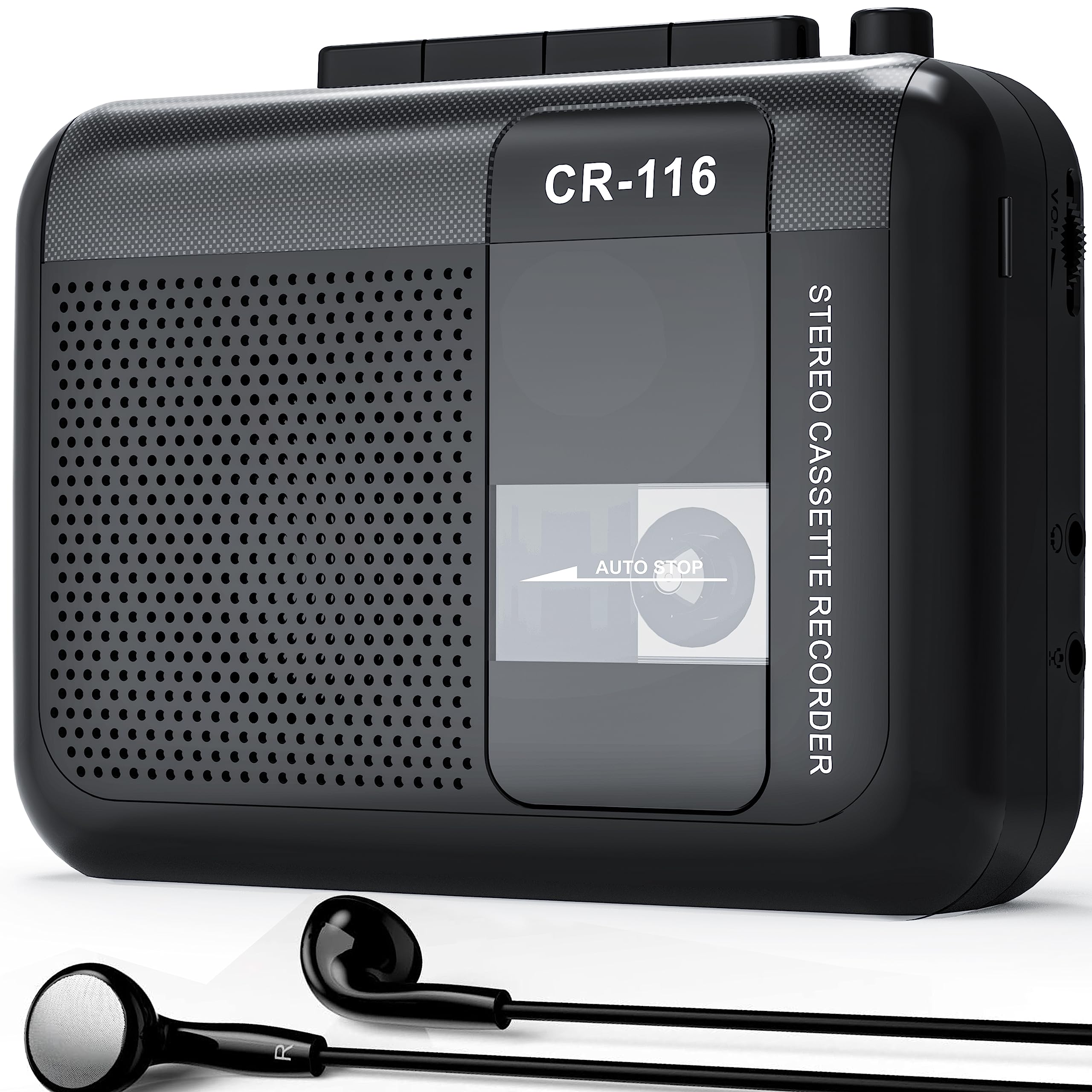 Cassette Player-Walkman Tape Recorder with Built-in Mic External Clear Speakers and Earphone Jack