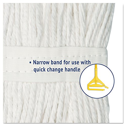 UNISAN Cut-End Wet Mop Head, Cotton, 24 Size, White (2024C)