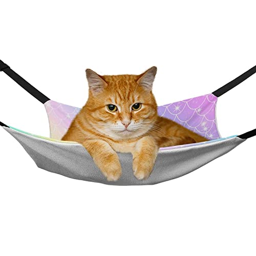 Gradient Star Fish Scales Pet Hammock Bed Guinea Pig Cage Hammock Small Animal Hanging Bed for Ferret, Chinchilla, Puppy and Other Small Animals
