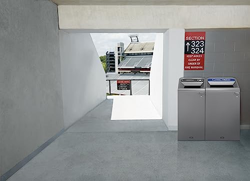 Rubbermaid Commercial Products Configure Landfill Trash Can, 23-Gallon, Grey, Indoor/Outdoor Waste Container Set for Office/Malls/Schools/Restaurants