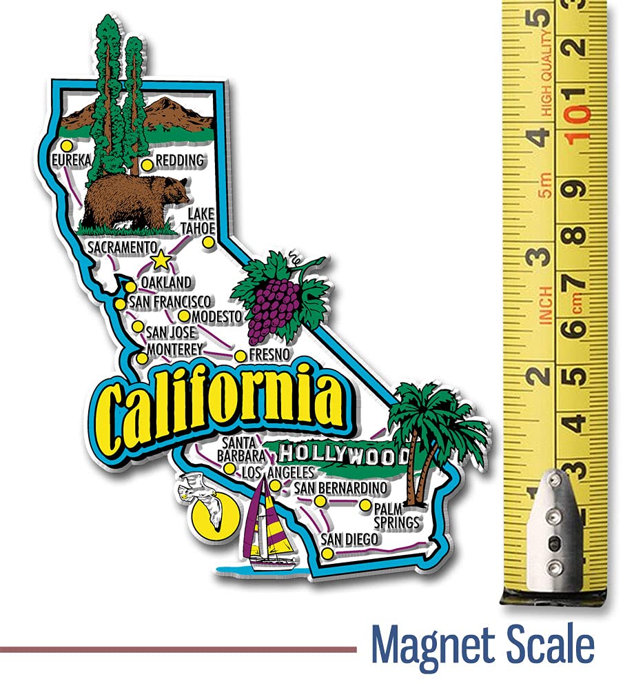 California Six-Piece State Magnet Set by Classic Magnets, Includes 6 Unique Designs, Collectible Souvenirs Made in The USA