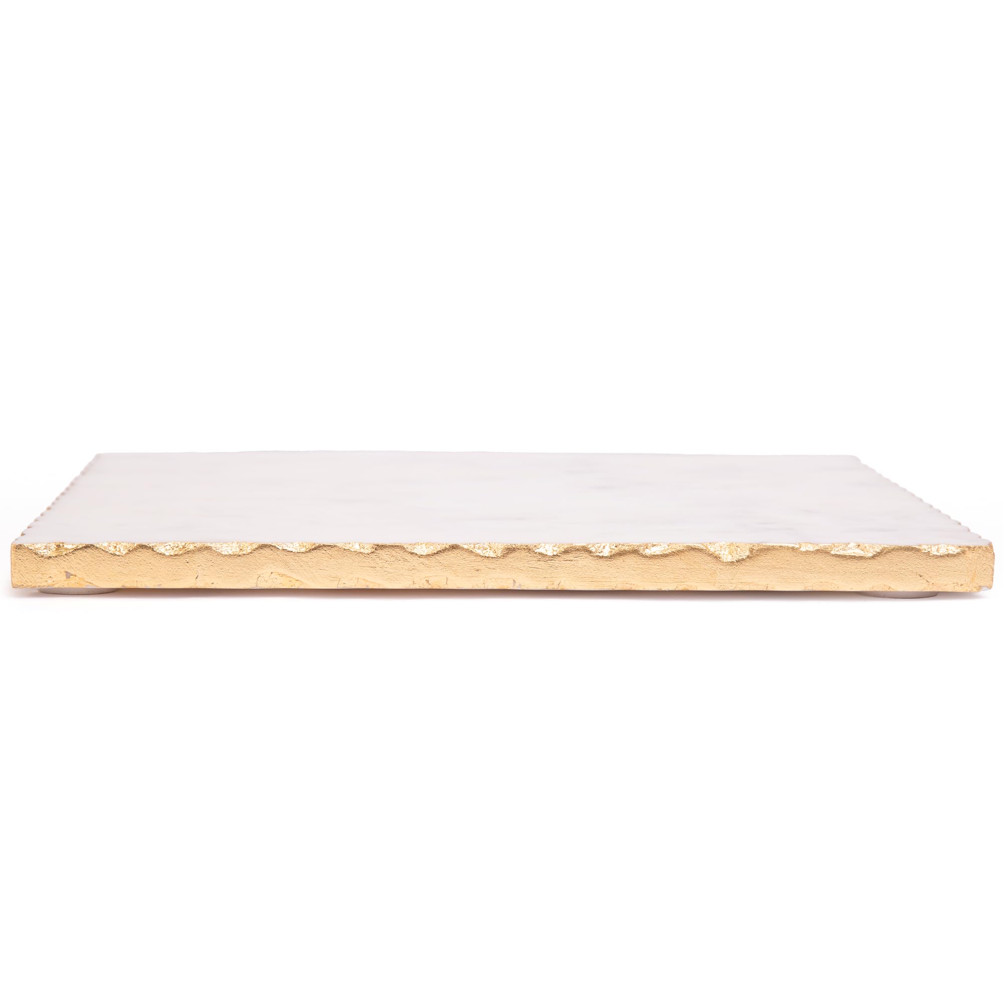 ecstassy Marble Cheese Server Square 11.25 Inches: 100% Natural Marble Charcuterie Board | Cheese Board | Marble Serving Platter | Cup Cake Platter with Gold Foiling