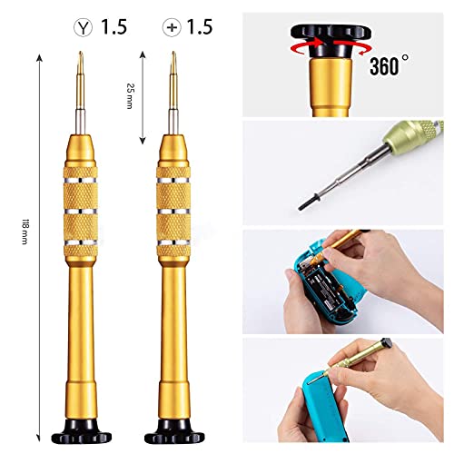 Joystick Repair Kit, 34pcs Joystick Replacement Accessories&Repair Tools, Switch Controller Repair Accessory Kit, Replacement Part Repair Kit for Joyc/on, Switch Li/te