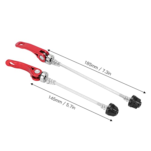 Bicycle Hub Quick Release Lever, Easy to Install Quick Release Skewer 145mm 185mm for Road Bikes for Mountain Bikes(red)