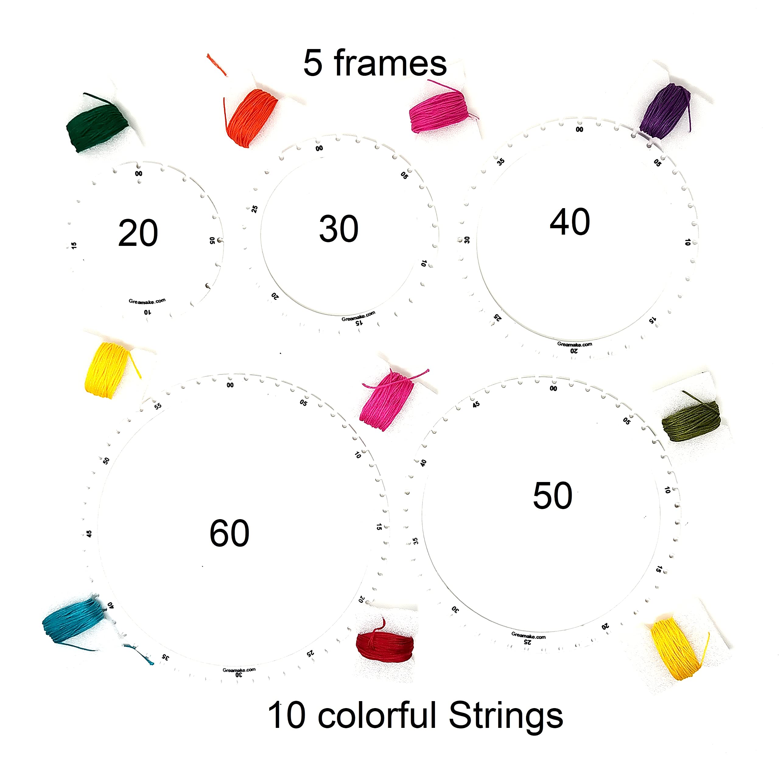 String Art Kit - Set of Frames with Strings - Math Activity Kit - DIY Kit - Without Nails - for Kids and Teens - Art and Craft Gift (Set of 5)