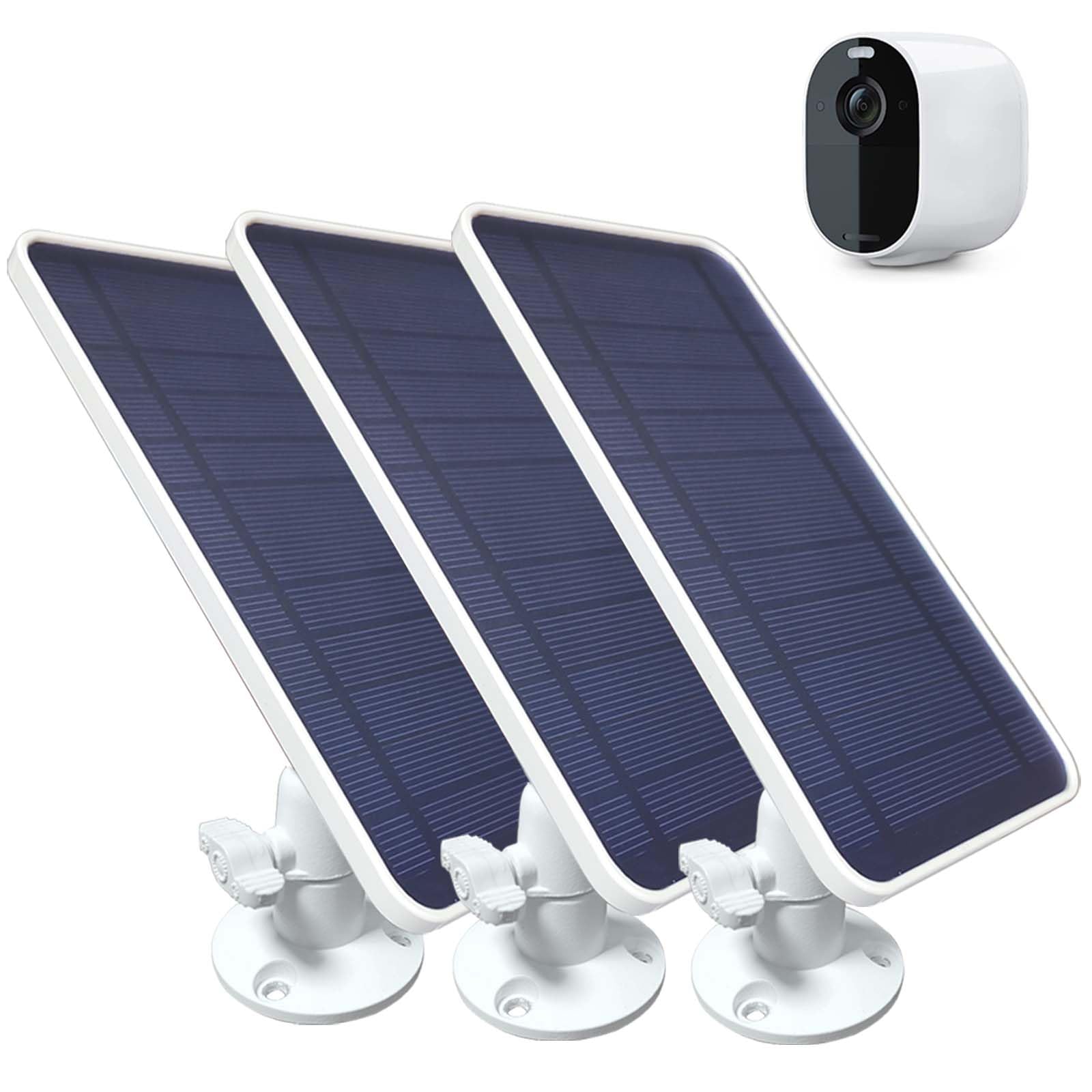 DIANMU Solar Panel for Arlo Essential Spotlight/XL Spotlight Camera Only (not for Essential 2K 2nd Gen), with 13FT Cable, Micro USB (not Type-C) Port, Al Alloy Wall Mount, Solar Panel Charger (3 Pack)
