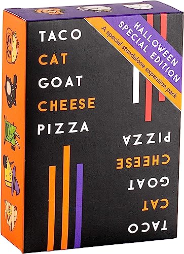 Taco Cat Goat Cheese Pizza ā Halloween Edition ā Halloween Party Games for Kids and Adults - Halloween Party Favors, Halloween School Party Prize, Trick or Treat Gift, Kids Ages 8+