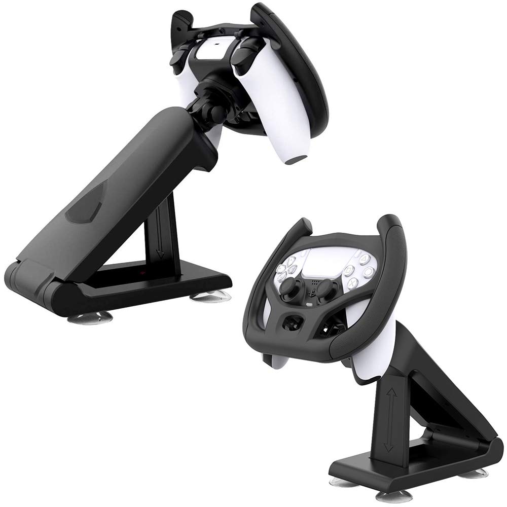 PS5 Gaming Racing Wheel, Meagadream Steering Wheel with4 Table Suction Cup for Sony PlayStation 5 Dualsense Controller (Controller Not Included)