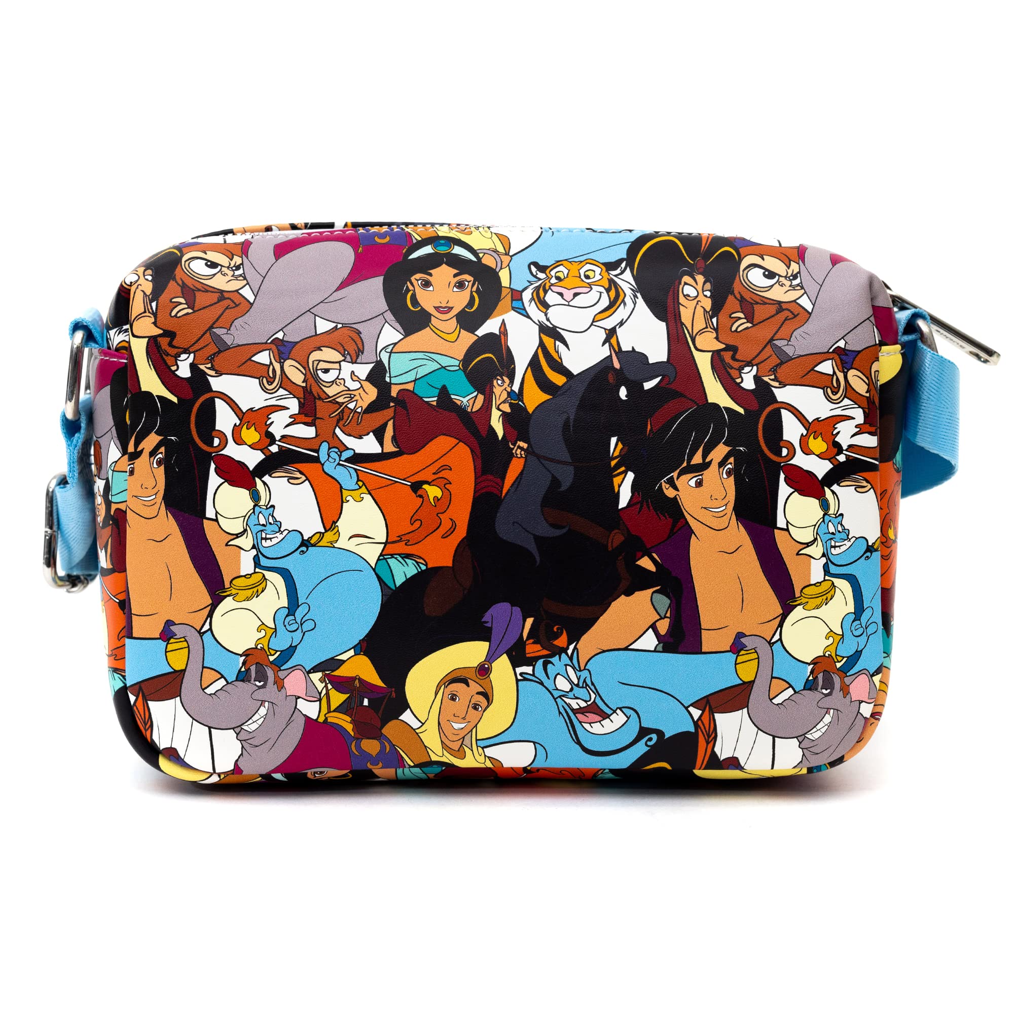 Disney Bag, Cross Body, Rectangle, Aladdin Character Poses Stacked Collage, Vegan Leather