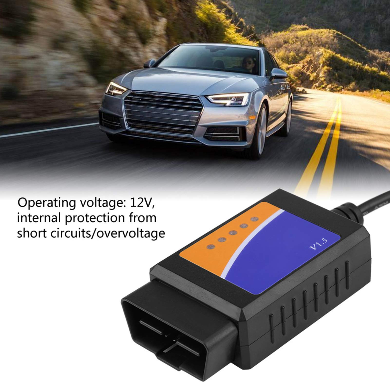 Car Diagnostic Cable - Car USB Connector V1.5 OBD2 Diagnostic Cable Interface Scanner for Benz BMW Citroen