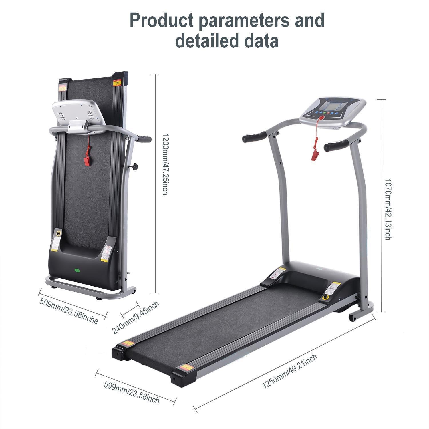 CASULO Treadmills,Electric Folding Treadmill for Home with Pulse Grip,LCD Monitor,Fitness Motorized Exercise Running Machine,12 Preset Training Mode, Home Office Treadmill [US Stock]