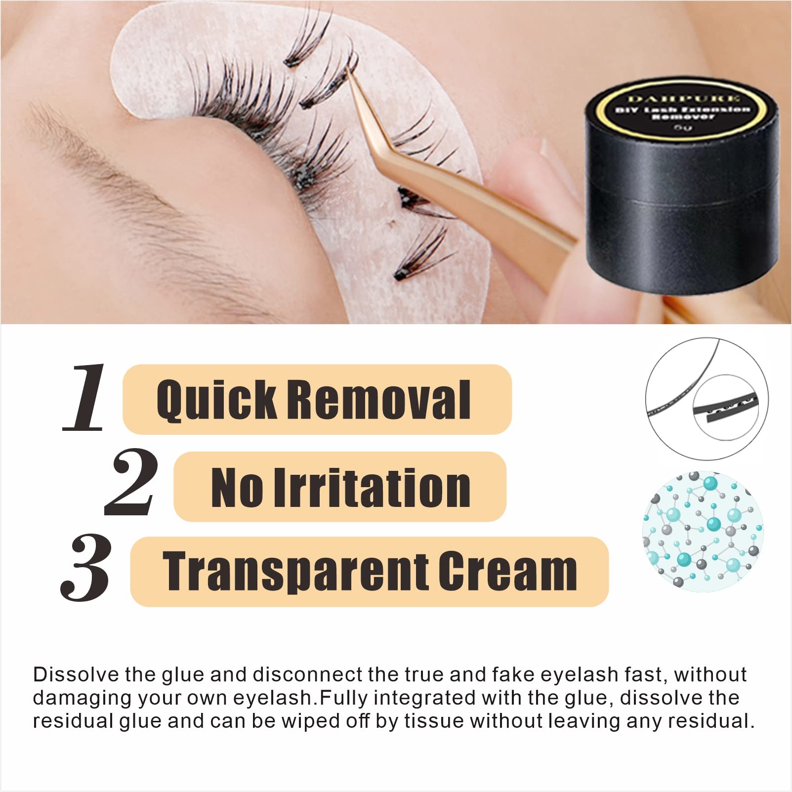 DAHPURE Strong Hold DIY Lash Extension Kit,No Irritation Long-lasting, Senstitive Lash Extension Glue,DD Curl Mixed Cluster Lashes, Lashes Applicator,Lash Extension Remover,Clean Tools All Included