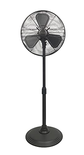 Hunter 90444z Adjustable 3 Speed Retro Pedestal Stand Floor Fan, 80 Degree Oscillation, 16", Oil-Rubbed Bronze
