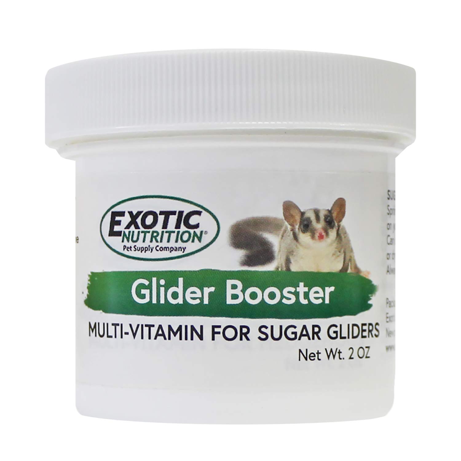 Exotic Nutrition Glider Booster (2 oz.) - Complete Multivitamin - Powdered Vitamin & Mineral Supplement for Pet Sugar Gliders