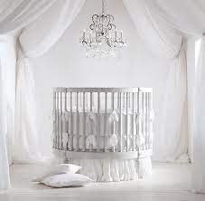 Dainty Homes 4 Piece Small Nursery Round Bedding Set 600TC 100% Egyptian Cotton - 1 Small Blanket, 1 Pillowcase, 1 Fitted Sheet 9'' Deep, 1 Small Skirt 19'' Drop - Solid White