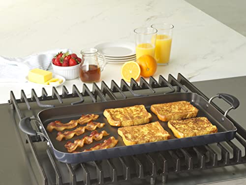 GoodCook Everyday 18" x 11" Nonstick Aluminum Double Burner Griddle Pan, Black