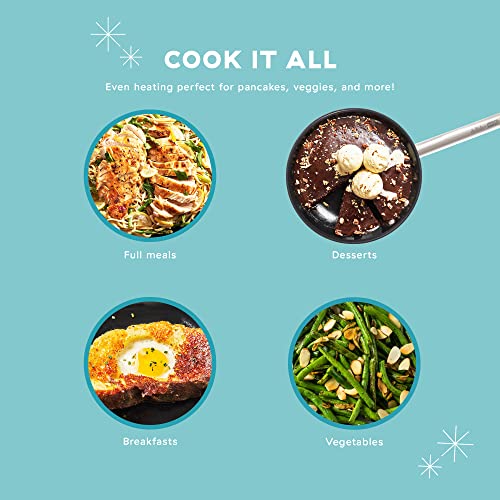 DASH Delish 10" Lightweight Cast Iron Pan for Pancakes, sauces, vegetables, pasta, and more - Black