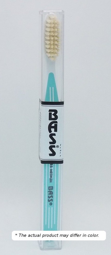 Tooth Brush - Plastic Pin Striped Handle - Natural Bristle Bass Brushes 1 Tooth