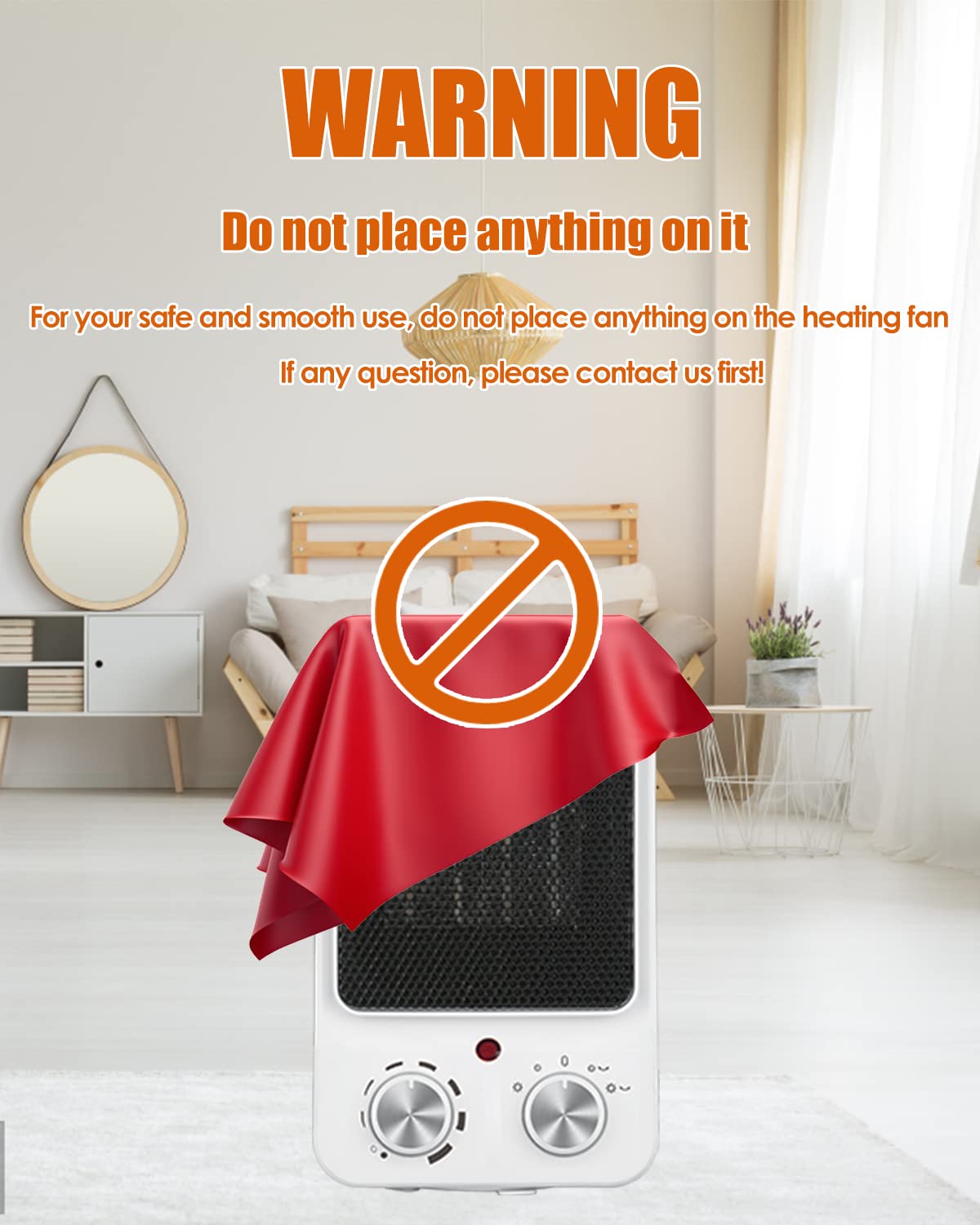 Small Space Heater White Electric Ceramic Heater 1500W, Mini Indoor Portable Heater with Tip-Over and Overheat Protection for Bedroom, Office and Desk