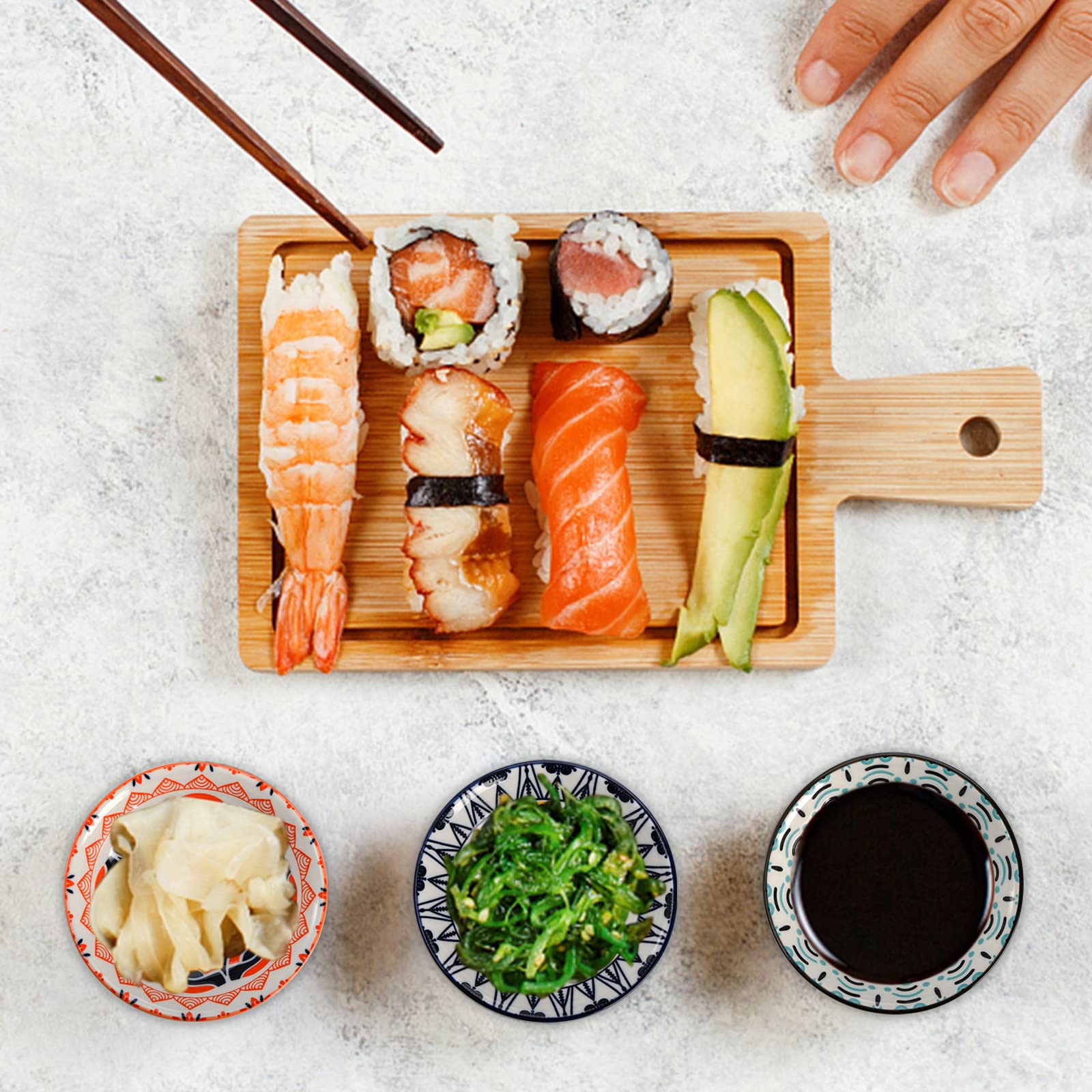 Cedilis 12 Pack Ceramic Soy Sauce Dipping Bowls, 3.5oz Pinch Bowls for Kitchen Prep, 4 Inch Small Sushi Soy Sauce Dish Plate, Colorful Condiments Bowl Dish Dip Bowls Side Dishes
