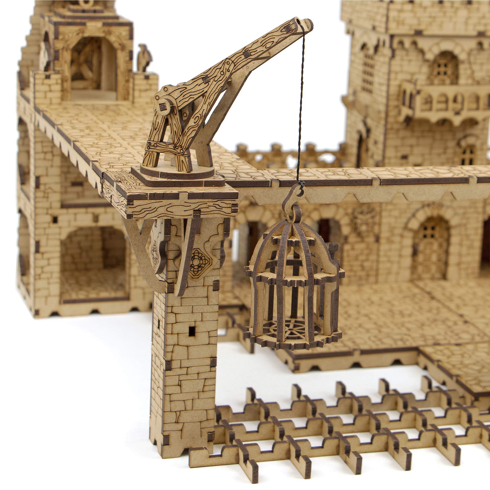 TowerRex 3D Modular Battle Map D&D Terrain Prison Buildings - DND Accessories, Set for Dungeons & Dragons, Pathfinder, Warhammer, Tabletop Battle mat Grid, Wargaming Terrain for 32mm 28mm Miniatures