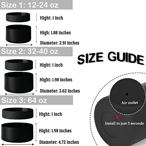 Miracredo 2 PCS Silicone Water Bottle Boot, Protective Silicone Sleeve, Anti-Slip Bottom Cover with Silicone Ring, BPA Free, Compatible with Simple Modern, Iron Flask, Thermoflask, Hydro Flask