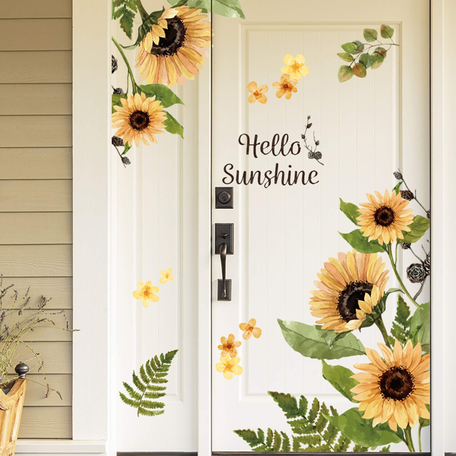 NOA Sunflower Wall Stickers 3D Yellow Flower Wall Decals, Removable Garden Flowers Plant Wallpaper Decor, DIY Art Murals for Bedroom Nursery Kitchen Home Decorations(B)