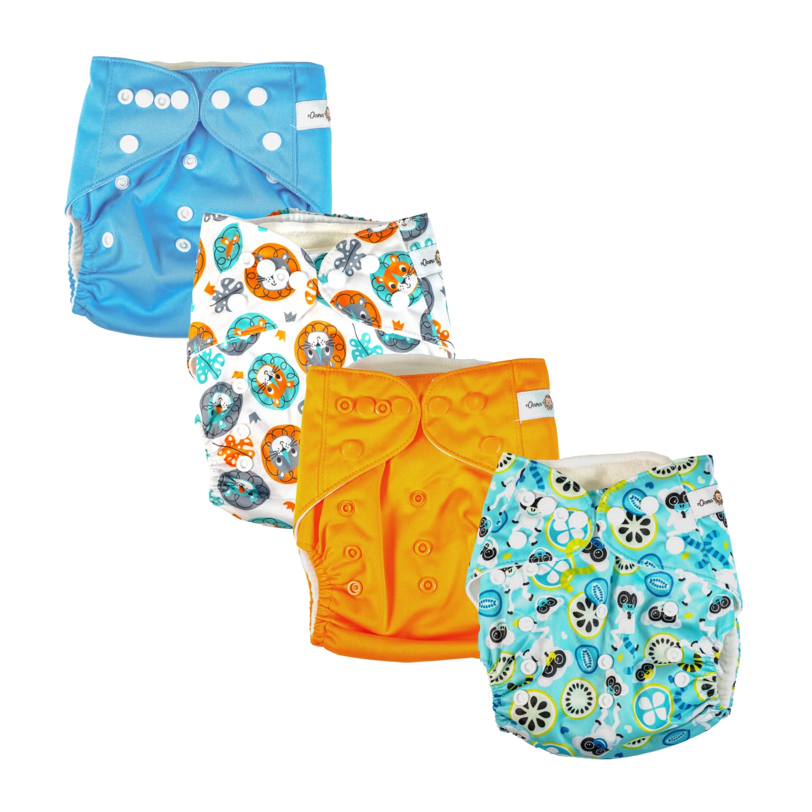 Dana Banana Baby Cloth Diaper 4 Pack + 4 Inserts