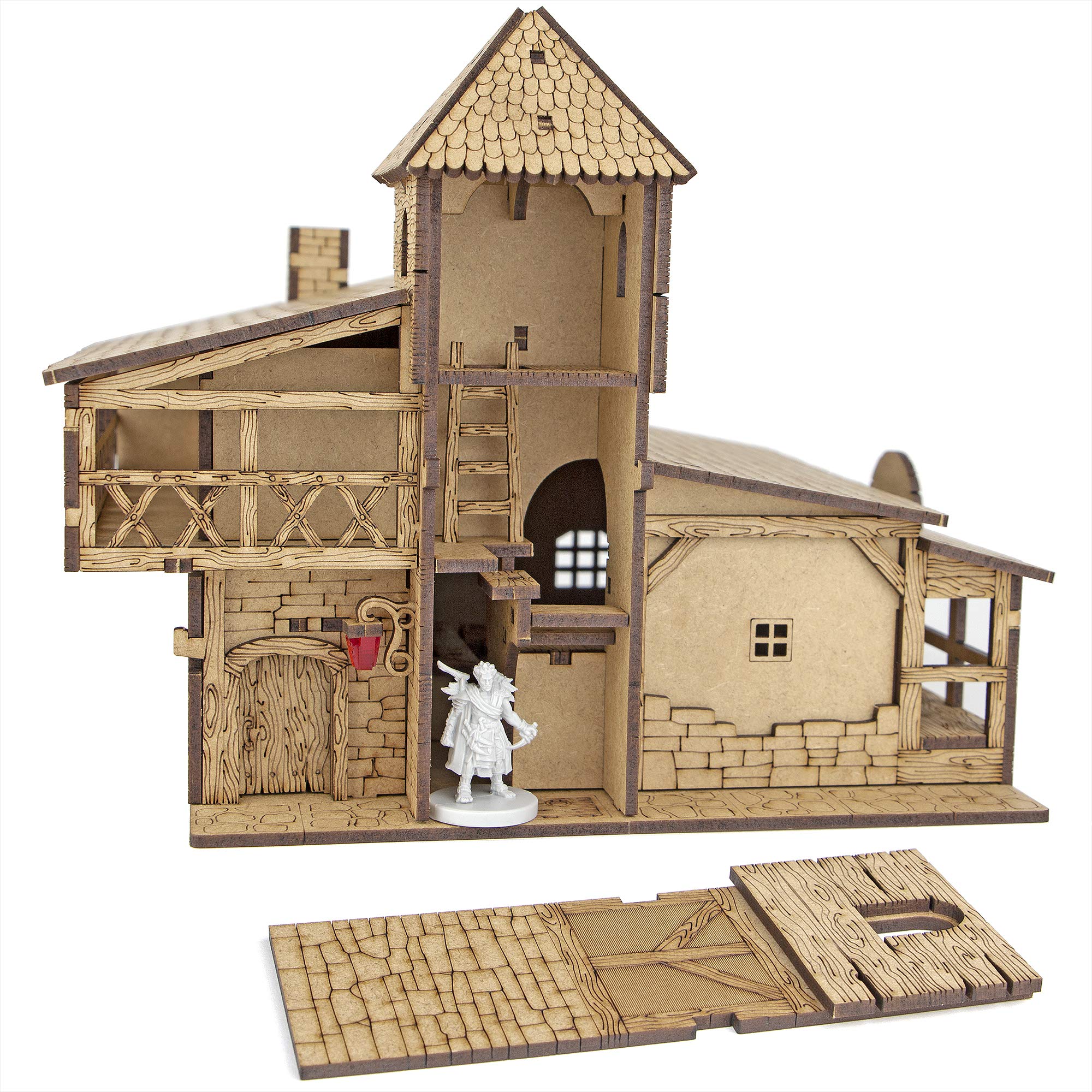 TowerRex Tavern DND Terrain 28mm - Fantasy Miniature for Warhammer, Pathfinder and D&D Tabletop Games