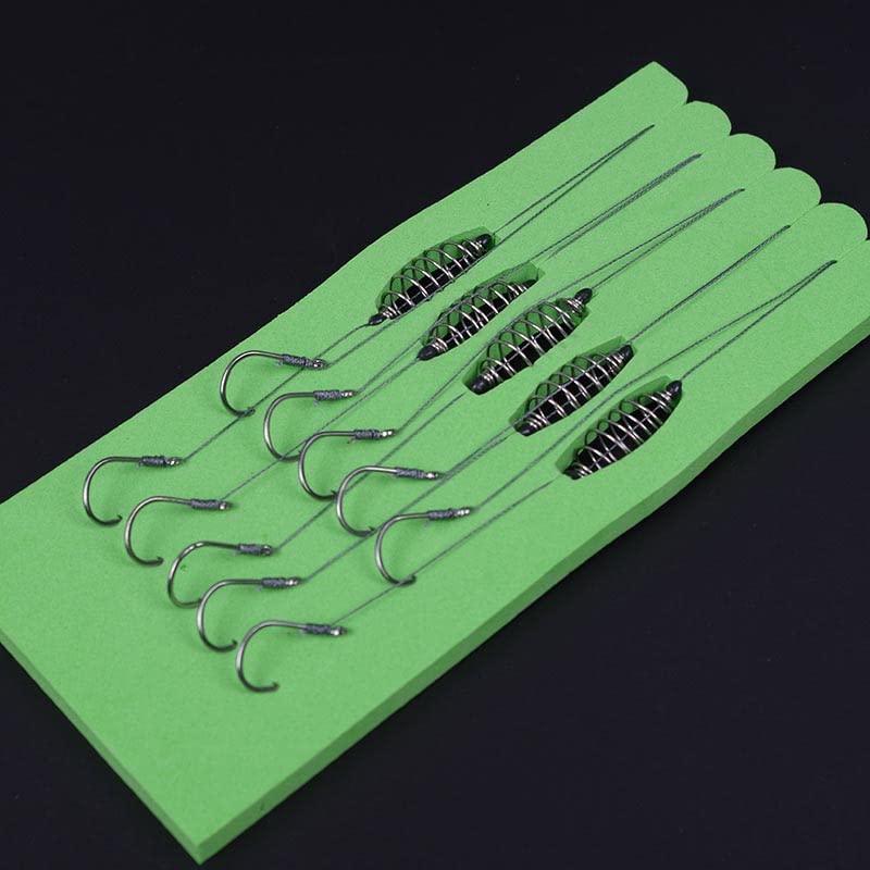 chaber Hooks 5 Pieces of Double Hook Fishing line Stainless Steel Barbed carp Hook Bait Spring Hook Tool Accessories Fishing Hooks (Size : Size 11)