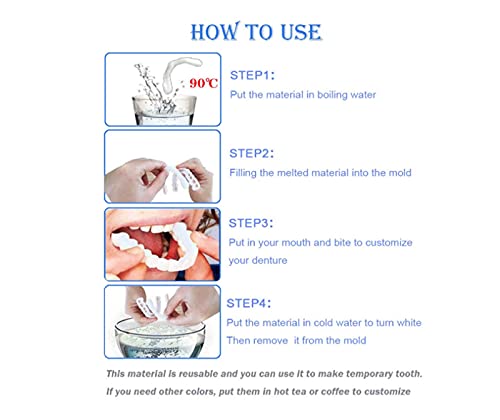 icehao Upper & Lower Teeth Veneers - Simulation Braces Snap On Smile Tooth Cover Perfect Whitening One Size Fits Most Comfortable Denture to Make White Beautiful Neatr (2pcs) 2 Count (Pack of 1)