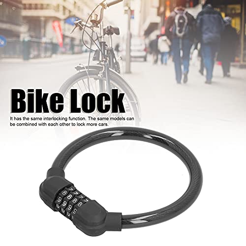 Bike Lock, Waterproof and Dustproof Bike Cable Lock Lightweight and Portable for Cycling(Black)