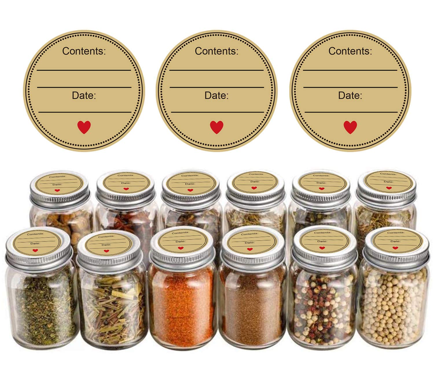 Canning Jar Stickers 2'' Kraft Round Shape Spice Labels for Jar Lids - Natural Brown Kraft Stickers for Canning Labels 500 Pcs Mason Jar Labels for Jar,Bottle Seal,Store Owners,Crafts, Oganizing,Gift