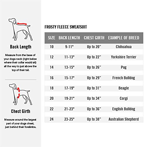 Canada Pooch Frosty Fleece Dog Sweatsuit Plush-Lined Dog Onesie (20, Plaid), 20 (19-21" Back Length)