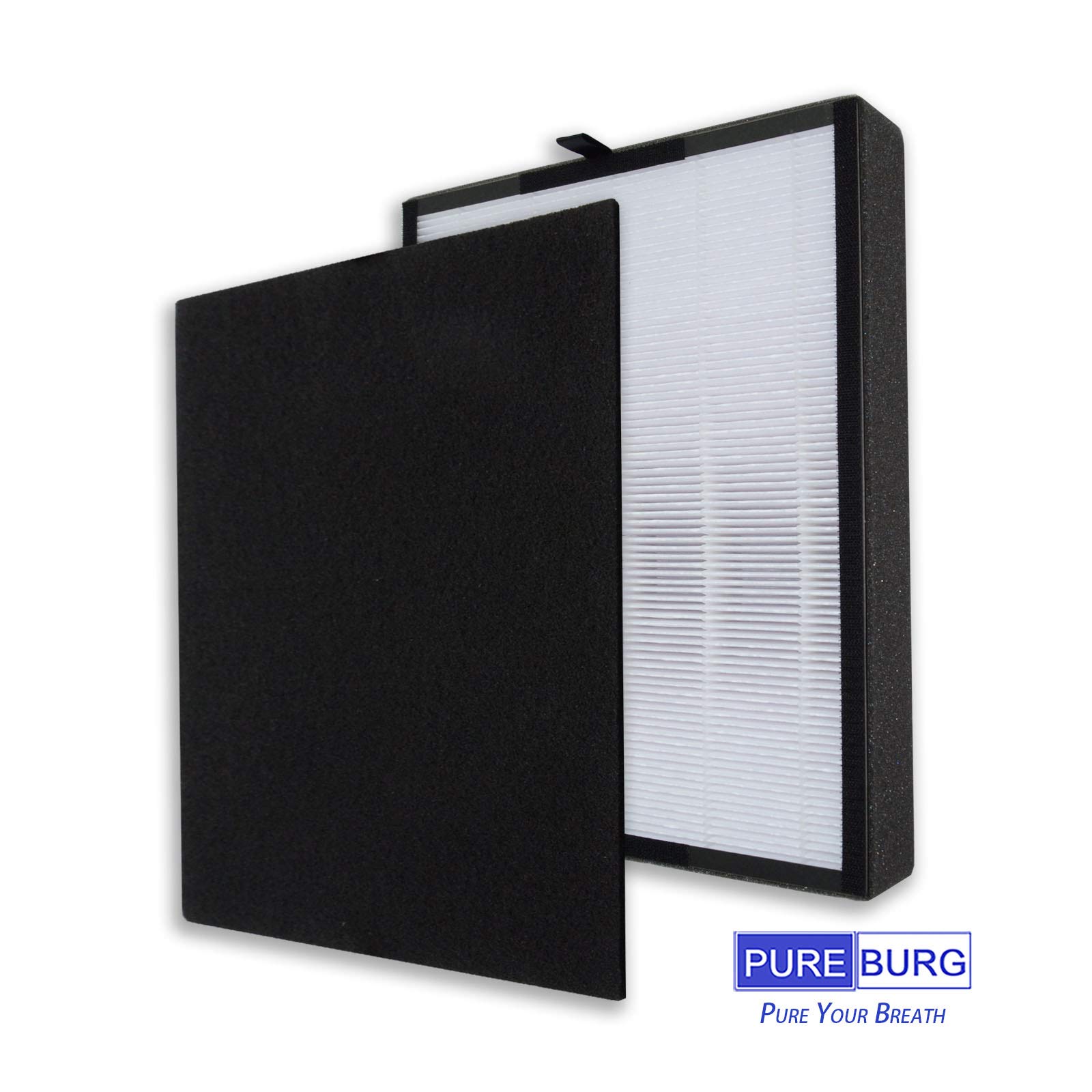 PUREBURG Replacement Filter Compatible with Alen 45i & Flex BreatheSmart Air Purifier B4-Fresh, FL40-Silver-Carbon, 2 x H13 HEPA + 8 x Activated Carbon Filters