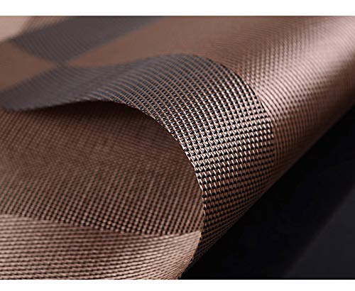 Placemats with Table Runner Sets Place Mats, Woven Crossweave Placemat Vinyl Kitchen Tablemat, Washable PVC Table Mats for Dining Table, Parties, Farmhouse, Thanksgiving, Christmas & Gathering (Brown)
