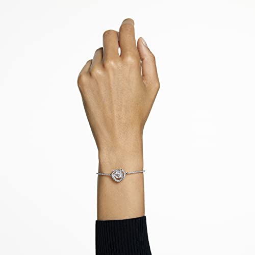 Swarovski Generation Bangle, White, Rhodium Finish